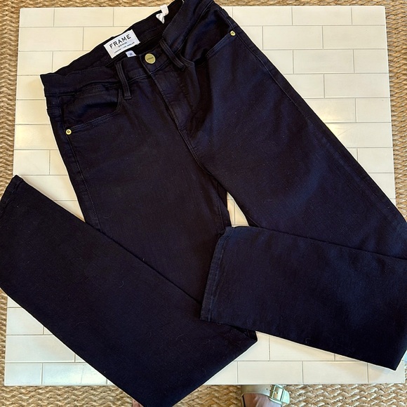 Frame Denim | Jeans | Frame Denim Le High Straight Black Jeans Sz 25 ...